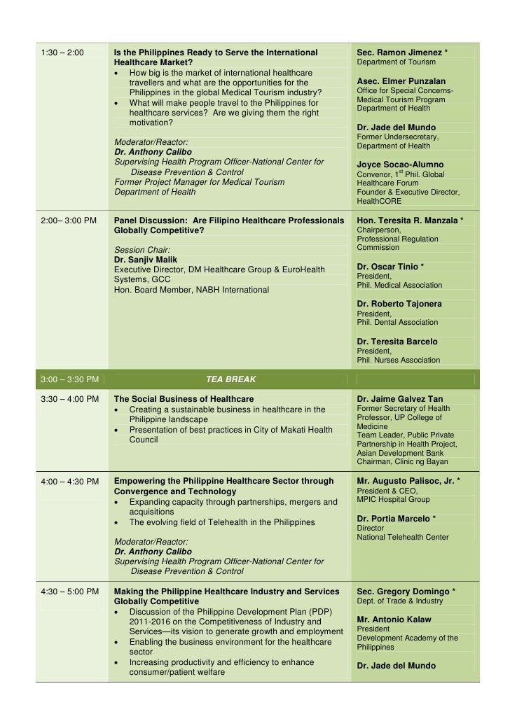 Tentative Program as of 13 Oct. 2011