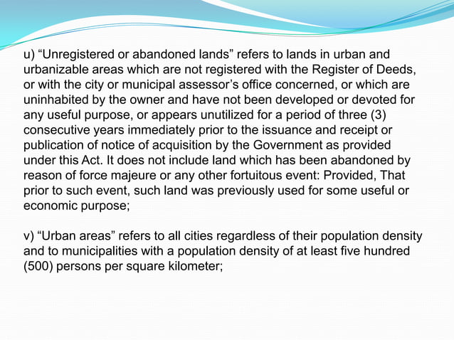 RA No. 7279(Geronimo) | PPTX | Government Support and Welfare ...