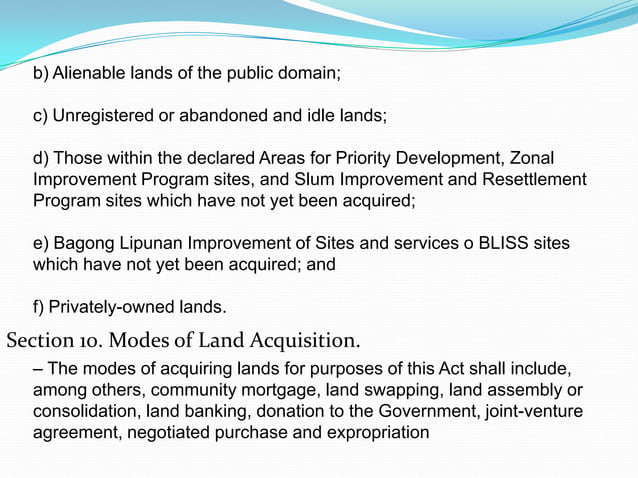 RA No. 7279(Geronimo) | PPTX | Government Support and Welfare ...