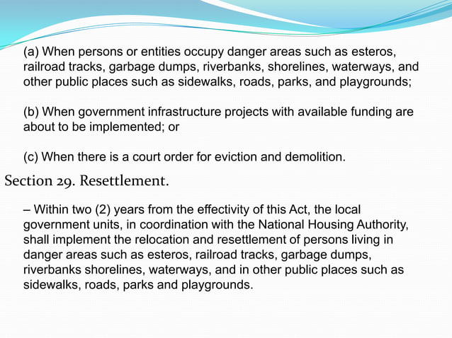 RA No. 7279(Geronimo) | PPTX | Government Support and Welfare ...