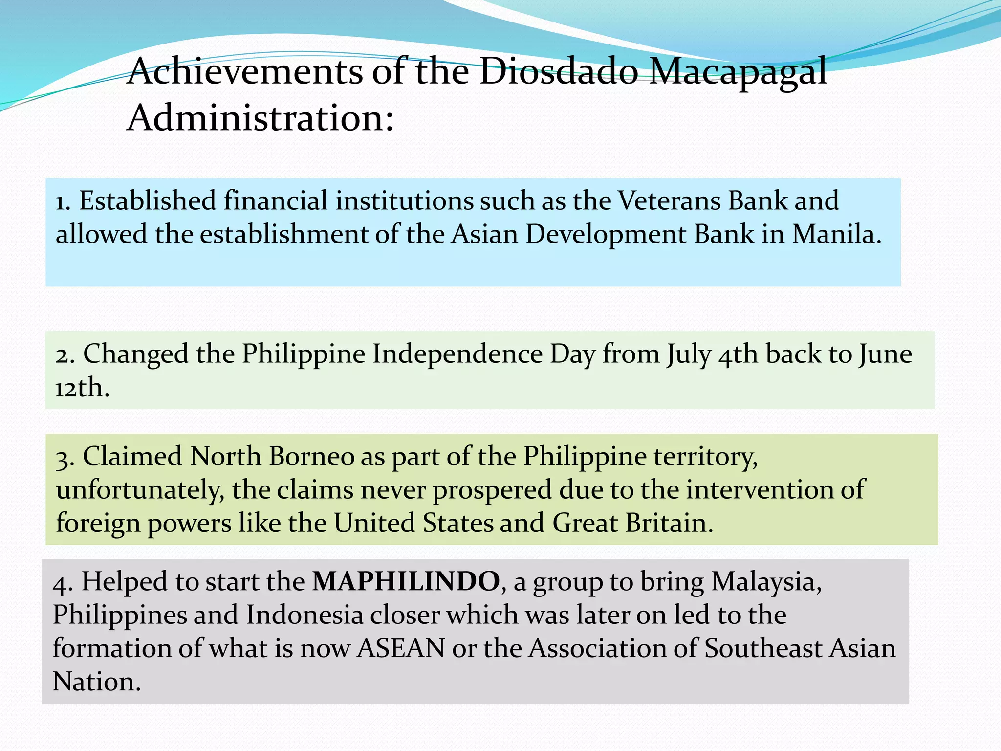 Political Development of the Presidents from Roxas to Marcos (1946-1986 ...