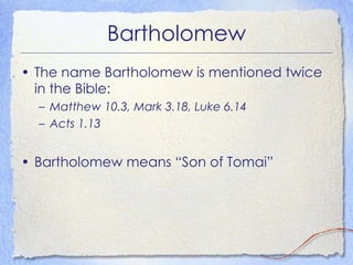 Philip And Bartholomew | PPT