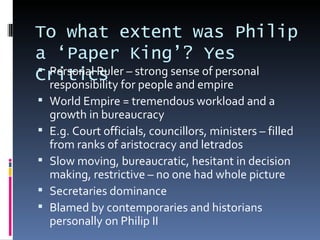 Philip Ii Government Summary | PPT
