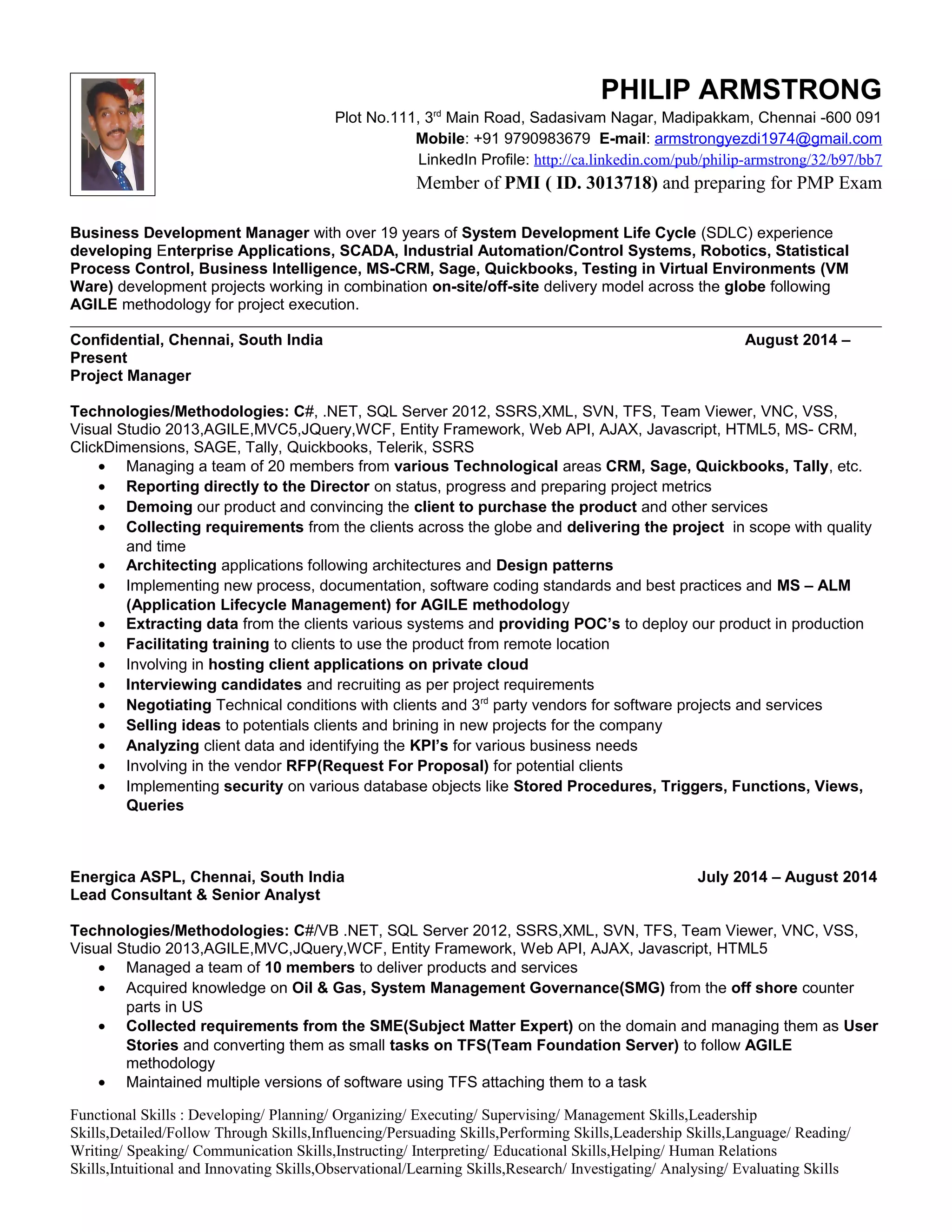 Philip armstrong business_development_manager | DOC | Computer Software and Applications | Computing