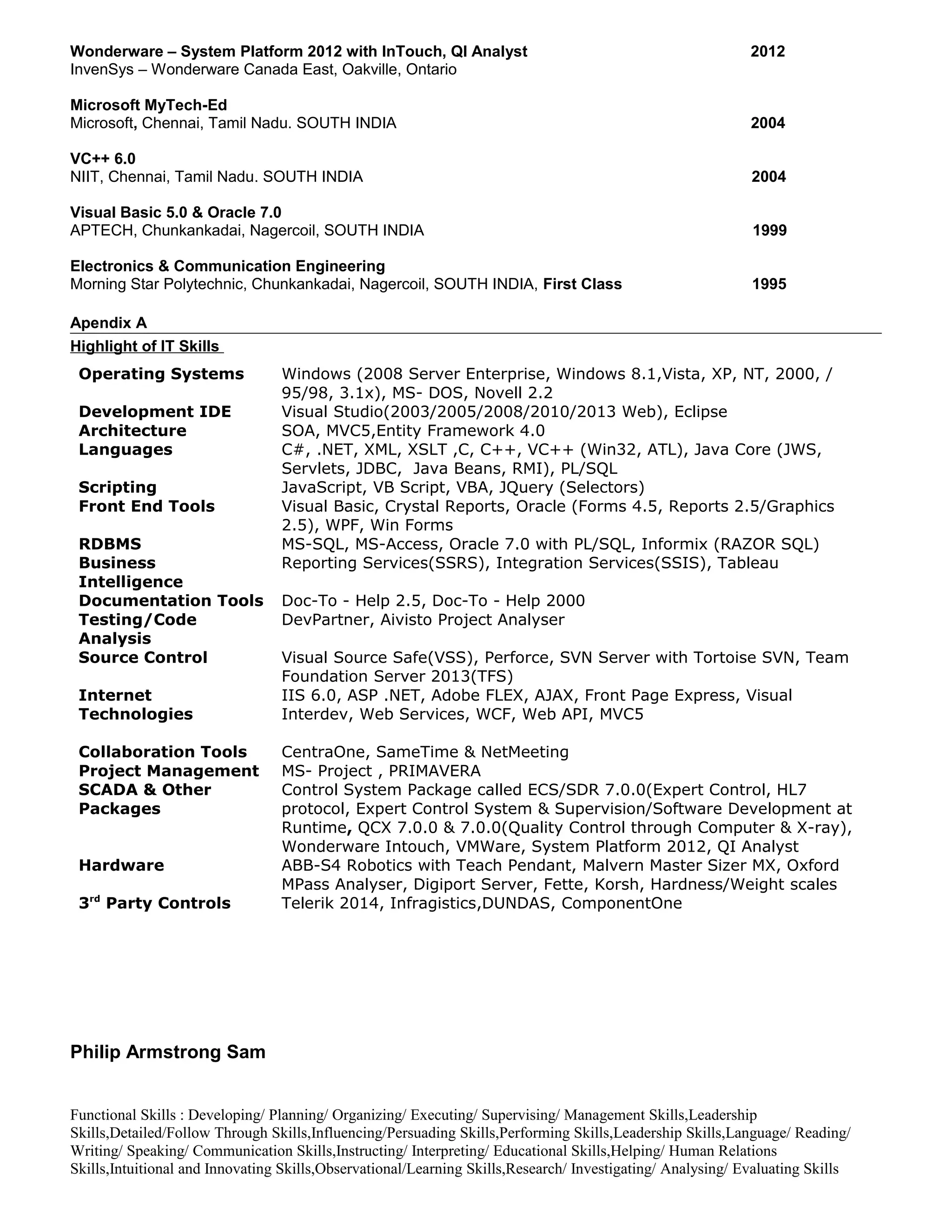 Philip armstrong program_manager | DOC | Computer Software and Applications | Computing