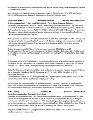 Green Derivatives Trading Desk, Philip Green CV | DOCX