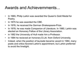 Biography of Philip Larkin | PPT