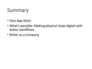 The FARO App Store: Allowing Others to Push the Boundaries of ...