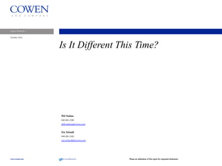 Cowen and Company | PDF | Pharmaceutical Industry | Industries