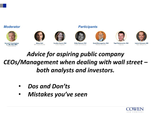 Cowen and Company | PPT