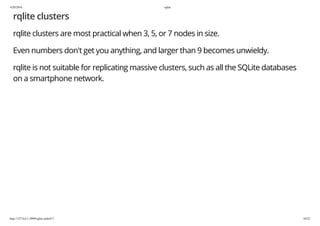 rqlite - replicating SQLite via Raft consensu | PDF