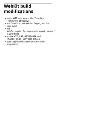 WebKit, HTML5 media and GStreamer on multiple platforms (GStreamer ...