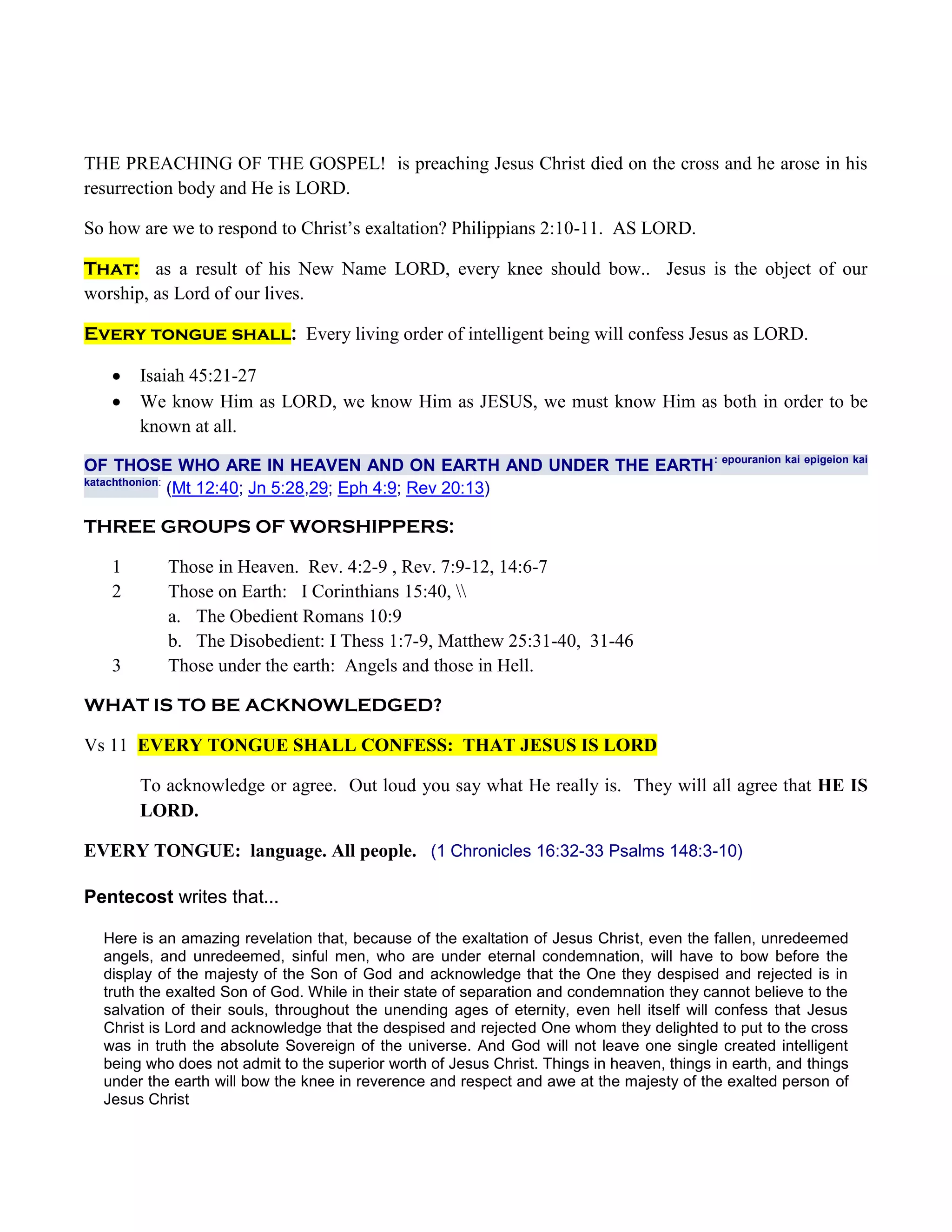 Philippians 2 12 13 Every Knee Shall Bow | PDF | Christianity ...