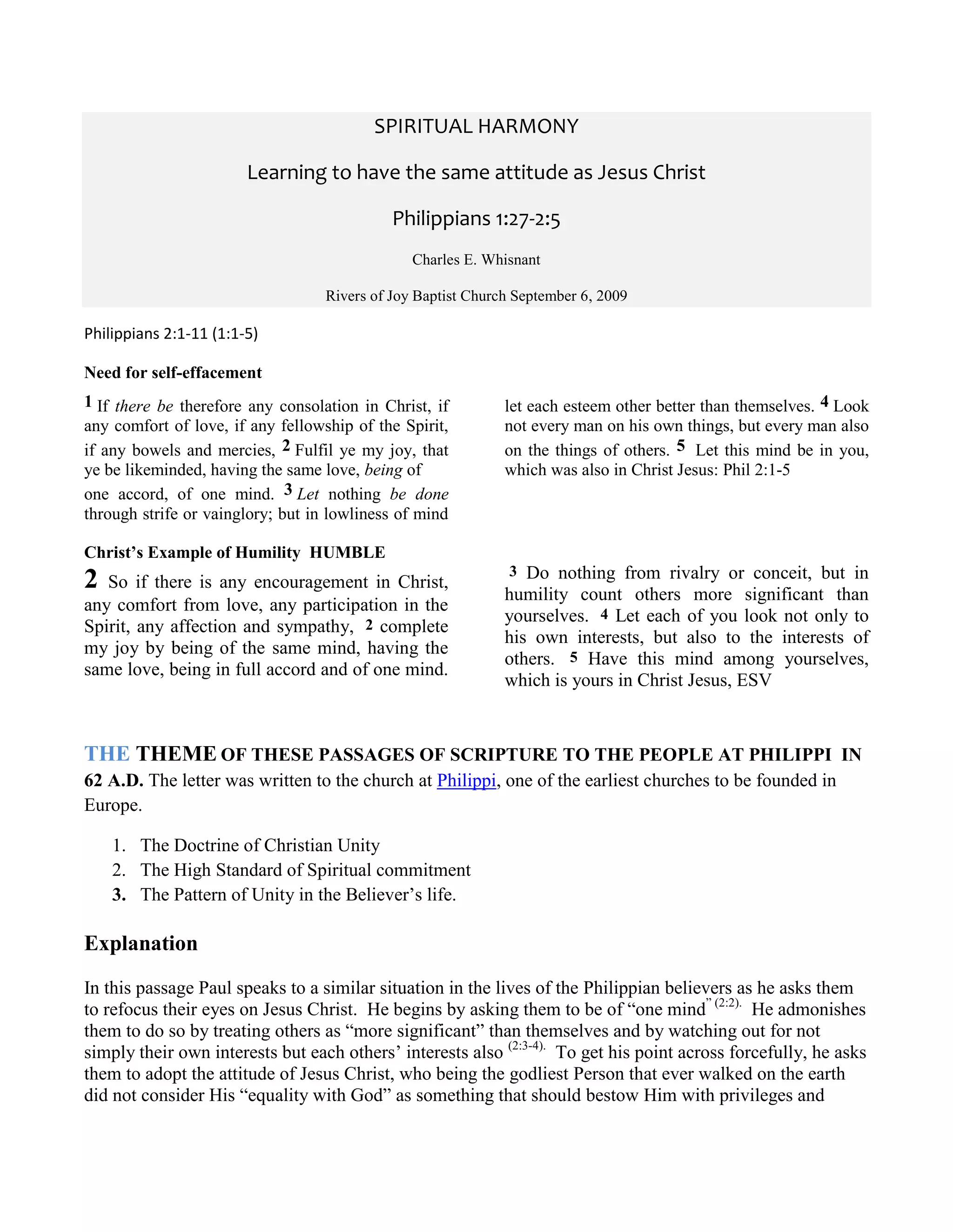 Philippians 2 Outline | DOCX