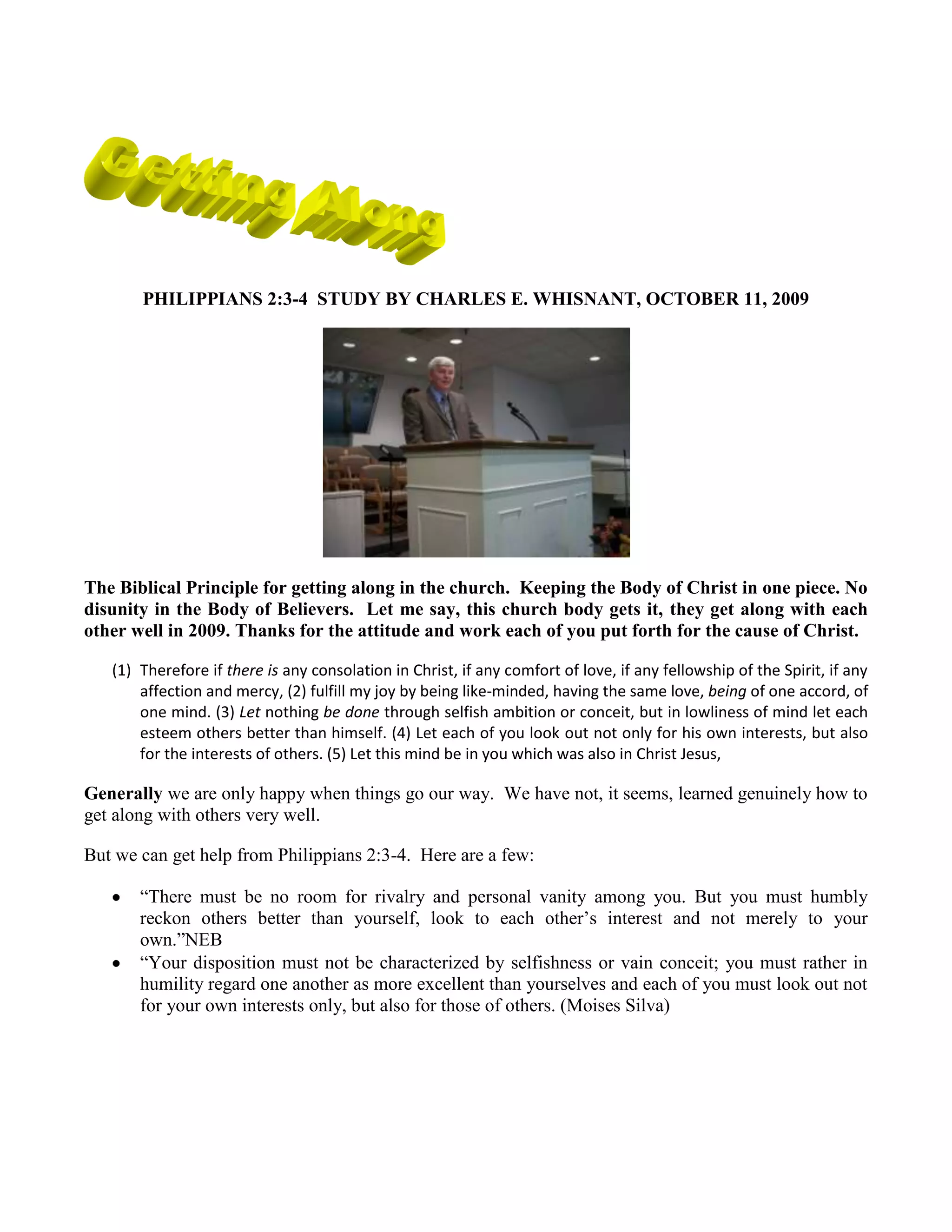 Philippians 2 Outline 10 11 09 | PDF