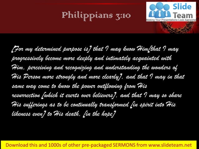 Philippians 3 10 participation in his sufferings power point church ...