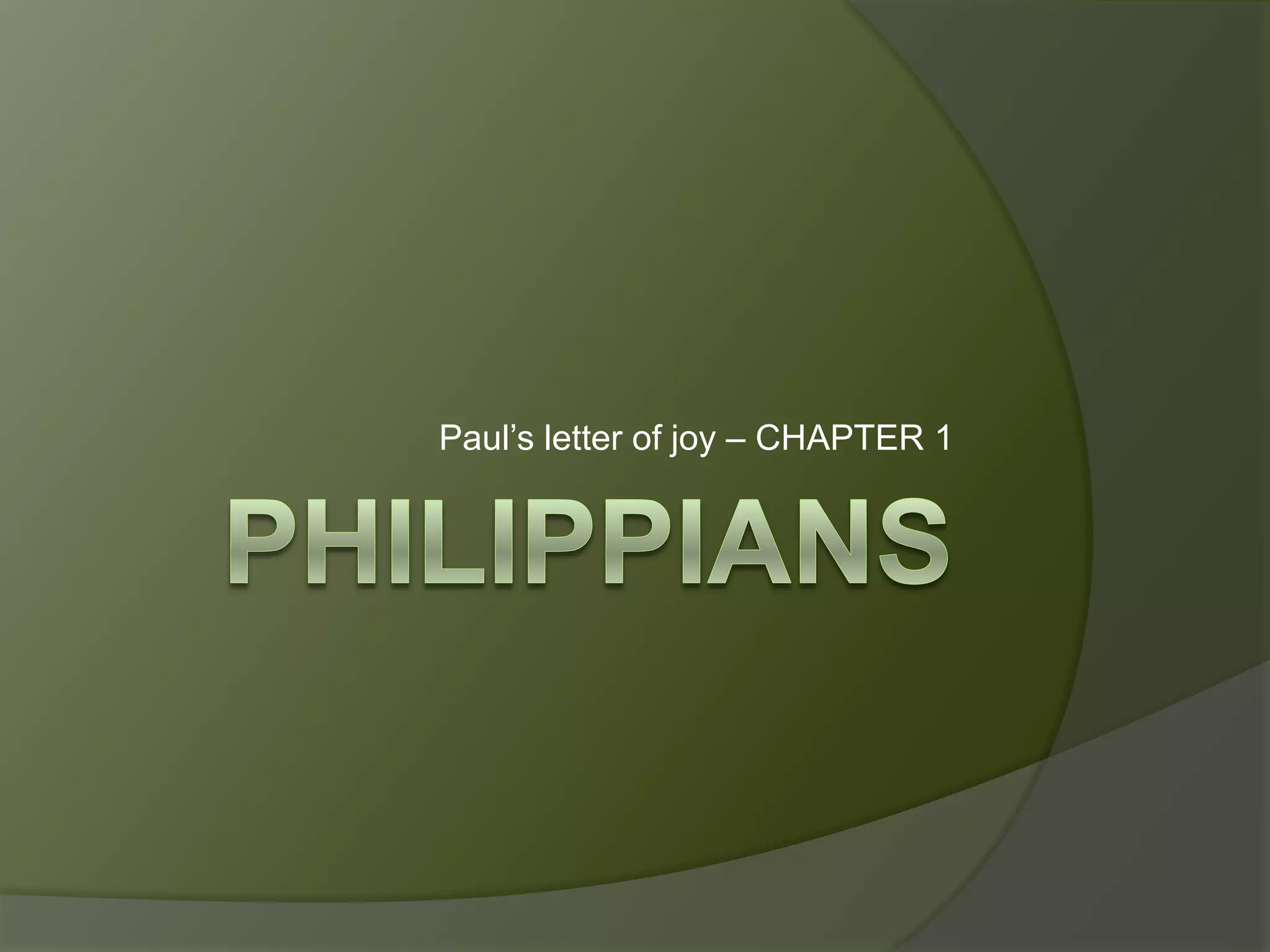 Philippians chapter 1 | PPTX