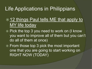Philippians life applications | PPTX