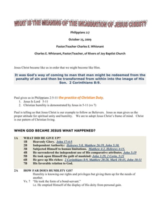 Philippians Outline 10 25 09 | PDF