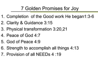 7 golden promises for joy - Philippians part 5 | PPSX