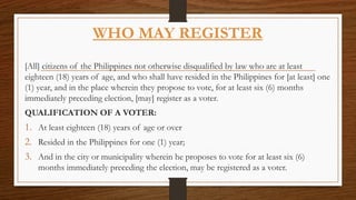 PHILIPPINE-ELECTION-LAWS PHILIPPINE-ELECTION-LAWS.pptx