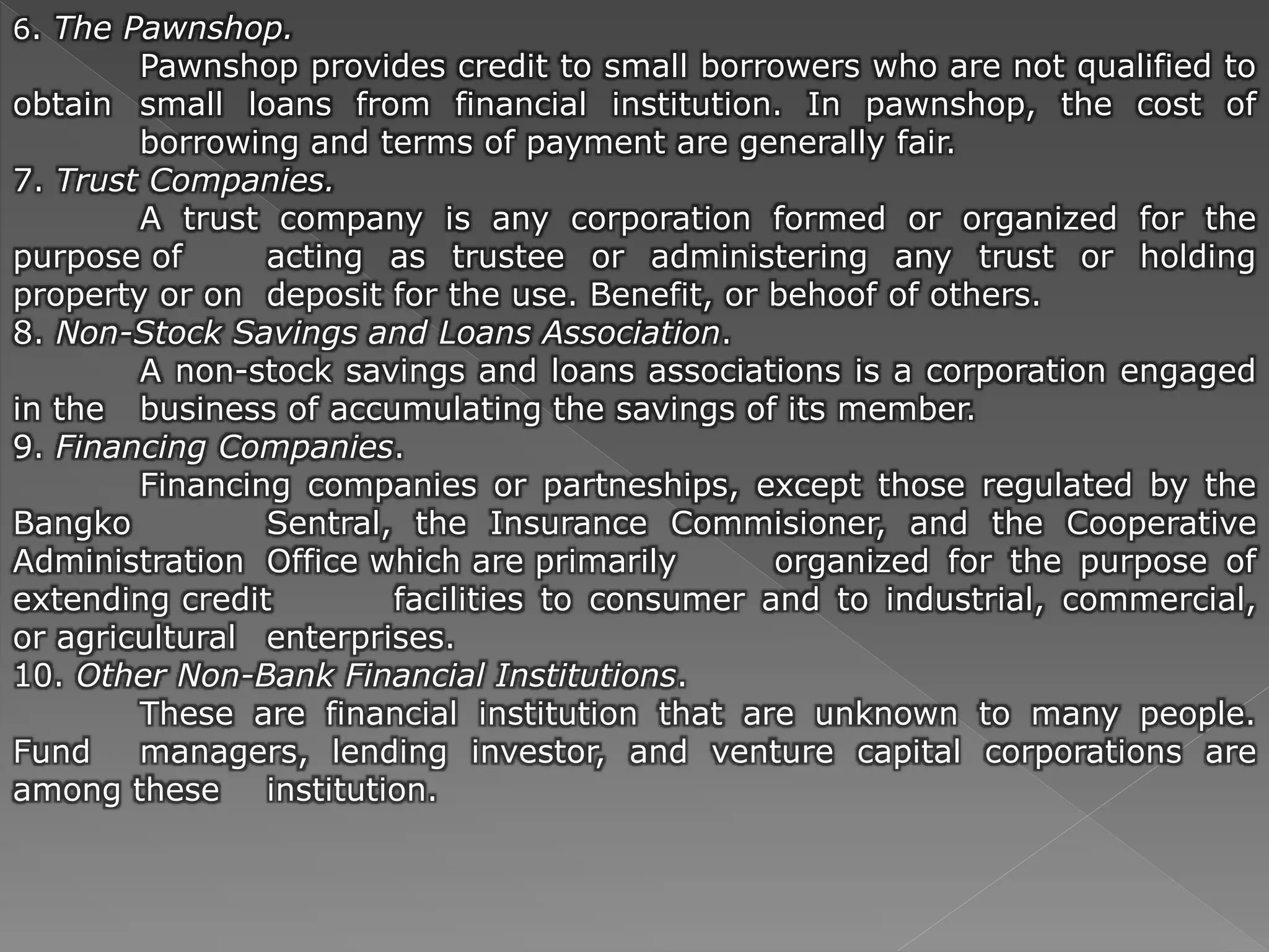 Philippine financial-system....... | PPTX
