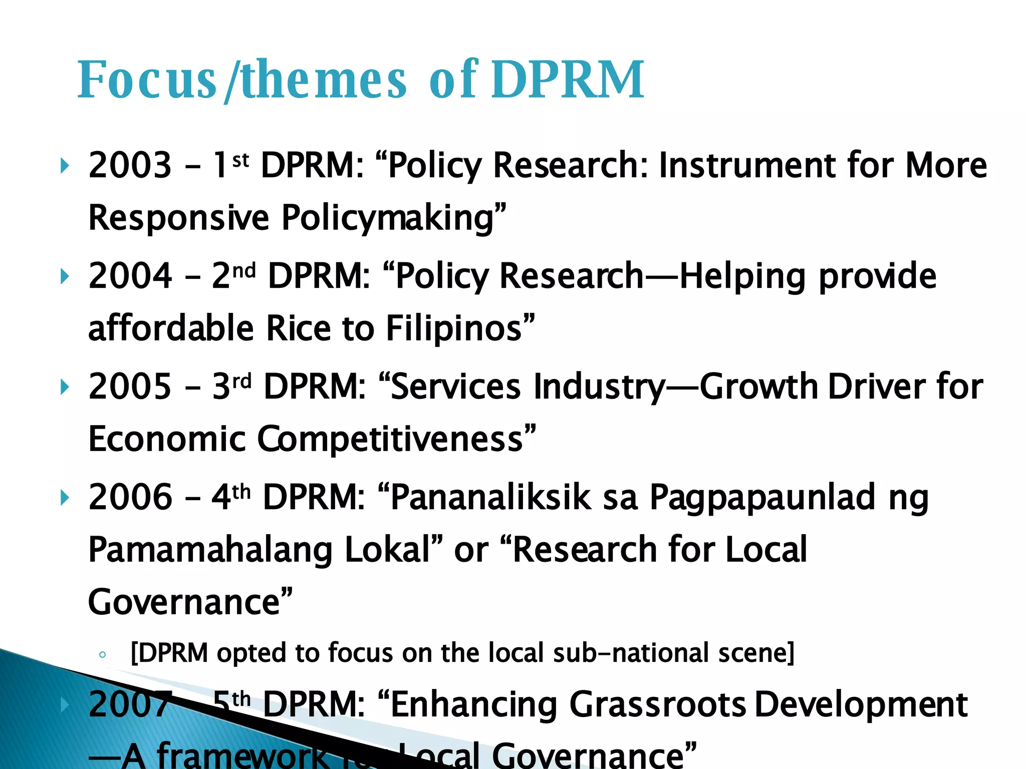 Philippine Institute Of Development Studies Dprm | PPT