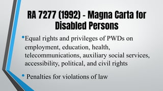 PHILIPPINE-LAWS-FOR-PWDs.pptx (1).pdf inclusive | PDF
