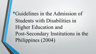 PHILIPPINE-LAWS-FOR-PWDs.pptx (1).pdf inclusive | PDF