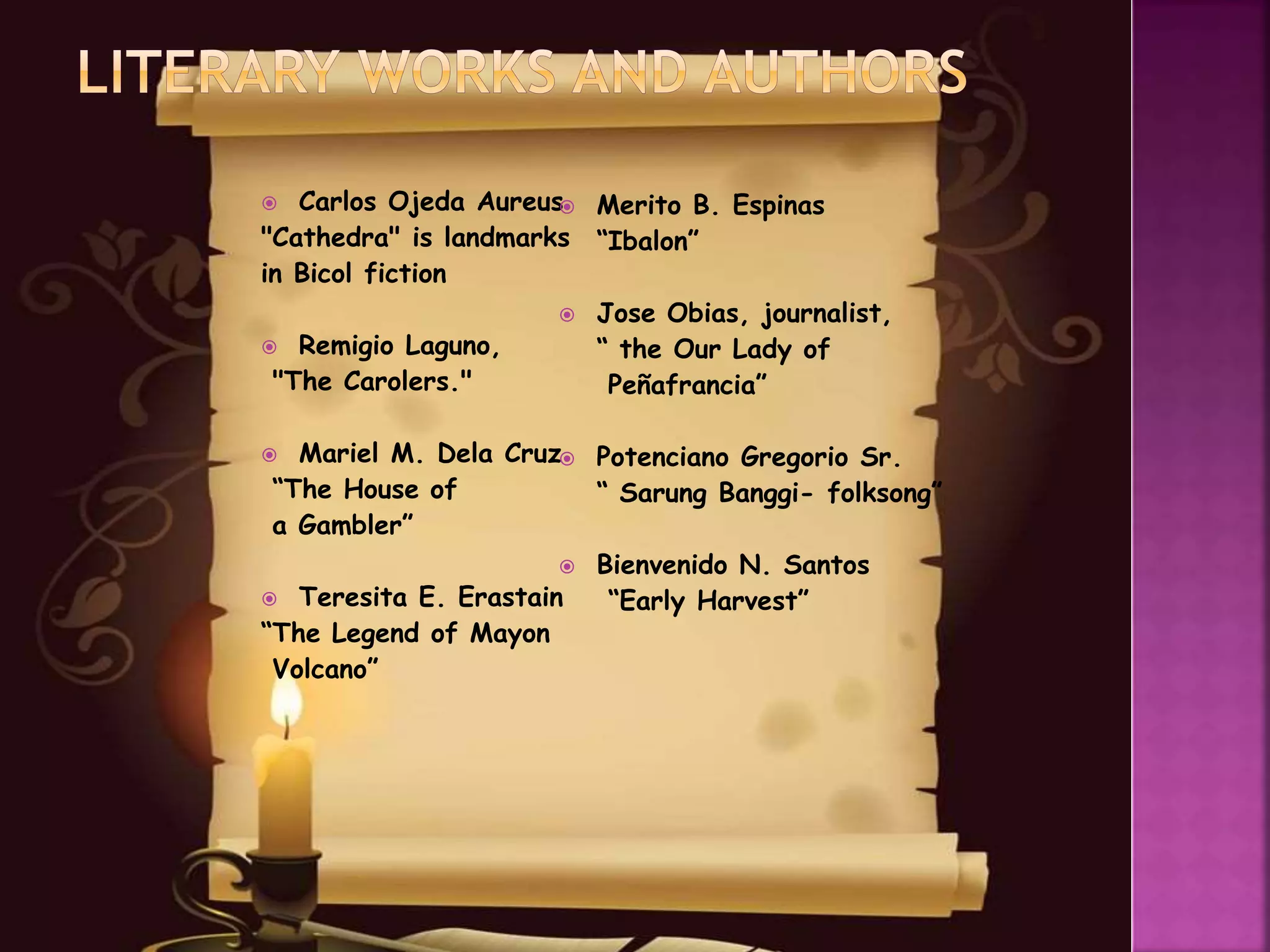 Philippine literature Bicol Region(region v) | PPTX