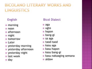 Philippine literature Bicol Region(region v) | PPTX