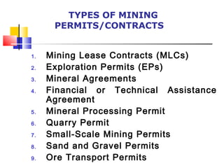 THE PHILIPPINE MINING INDUSTRY - LEGAL AND ENVIRONMENTAL FRAMEWORK | PPT