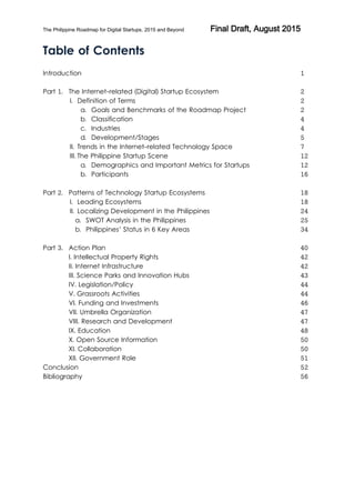 Philippine Roadmap for Digital Startups 2015 and Beyond | PDF