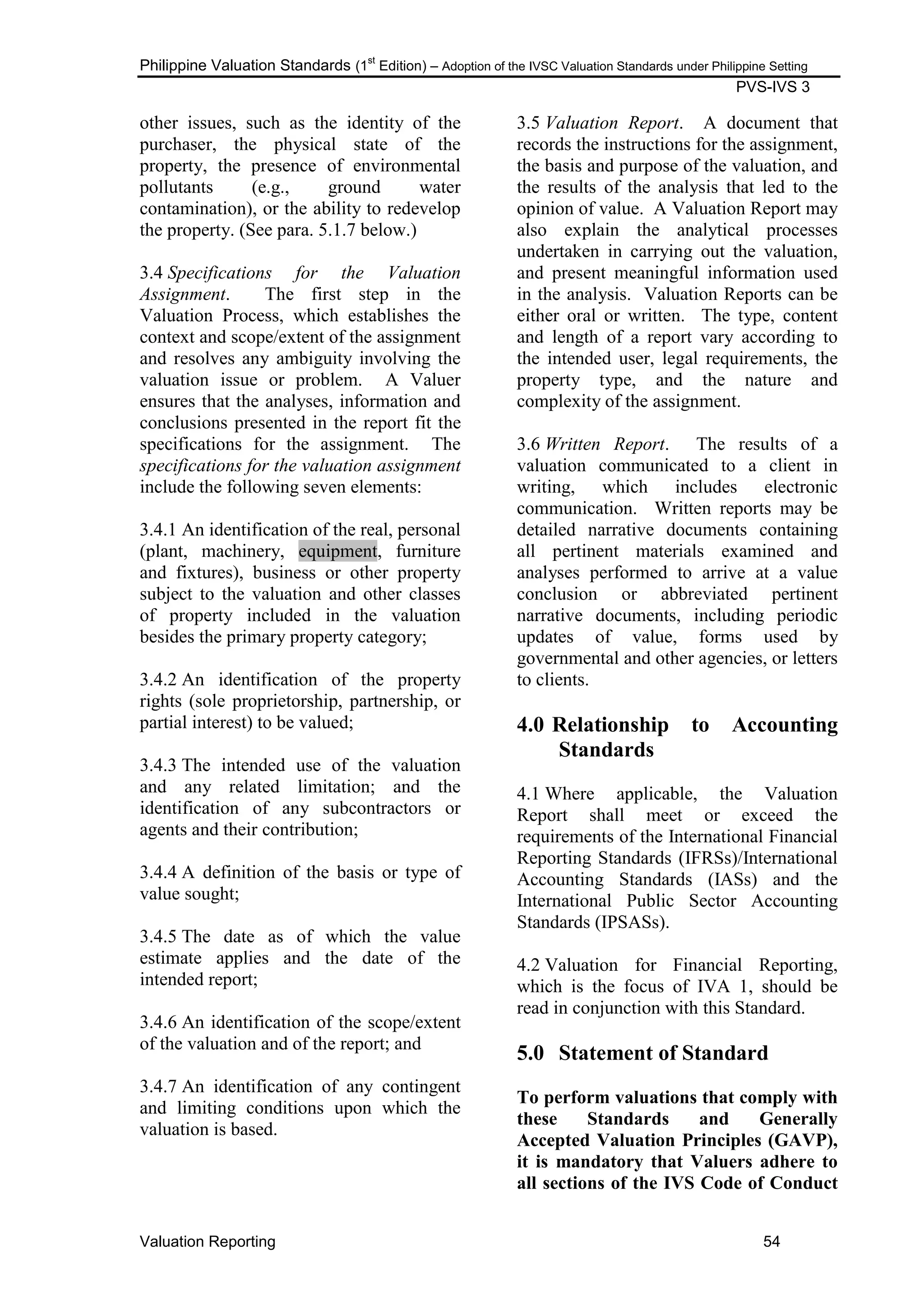 Philippine Valuation Standards Manual | PDF