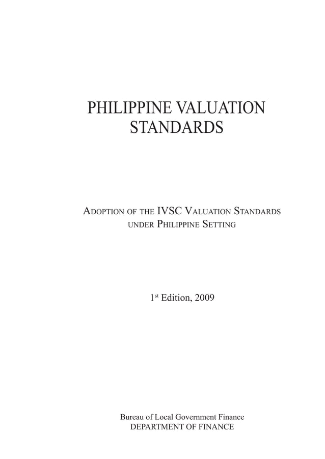 Philippine Valuation Standards Manual | PDF | Business Accounting & Finance | Business
