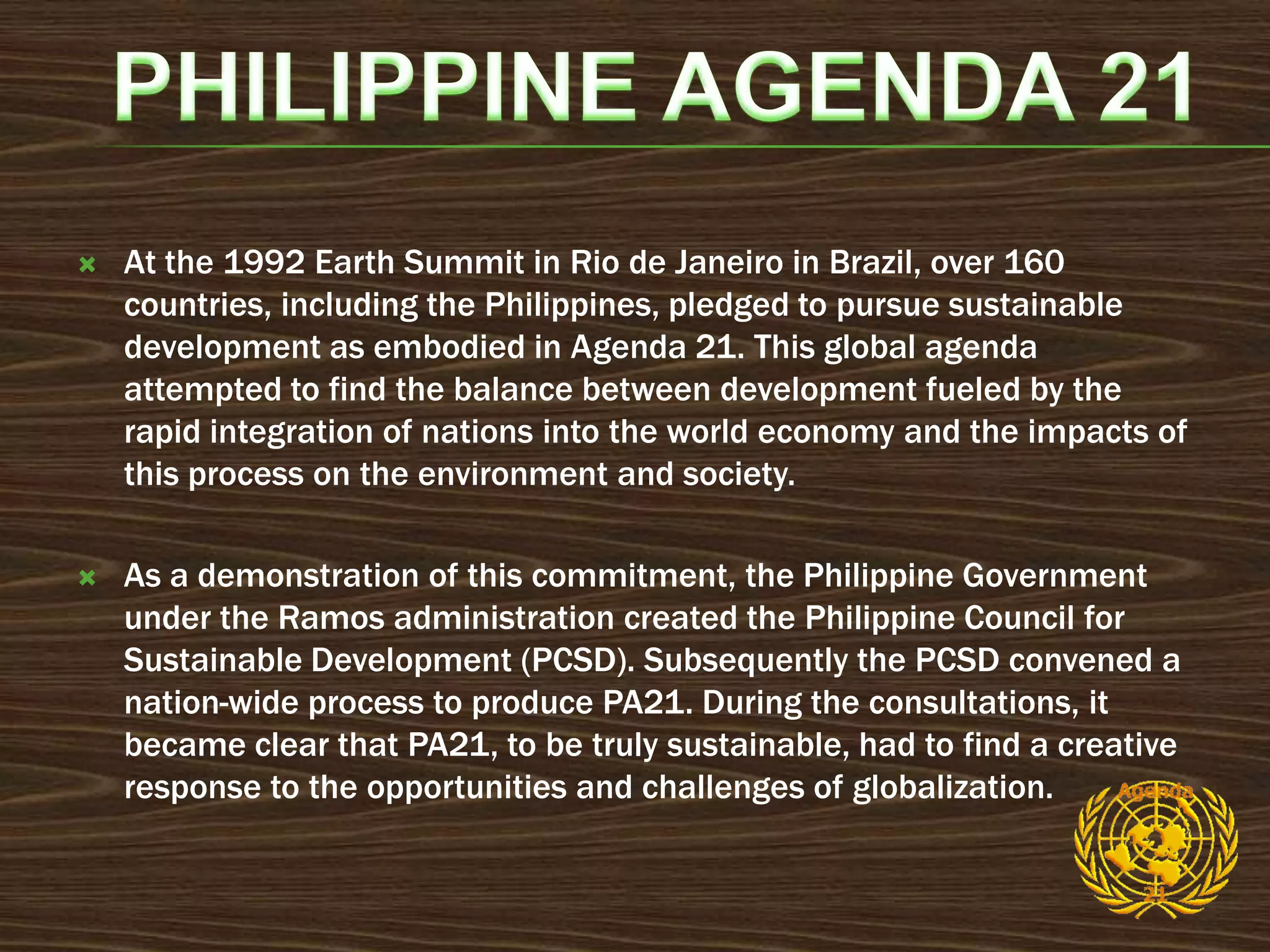Philippine agenda 21 | PPTX