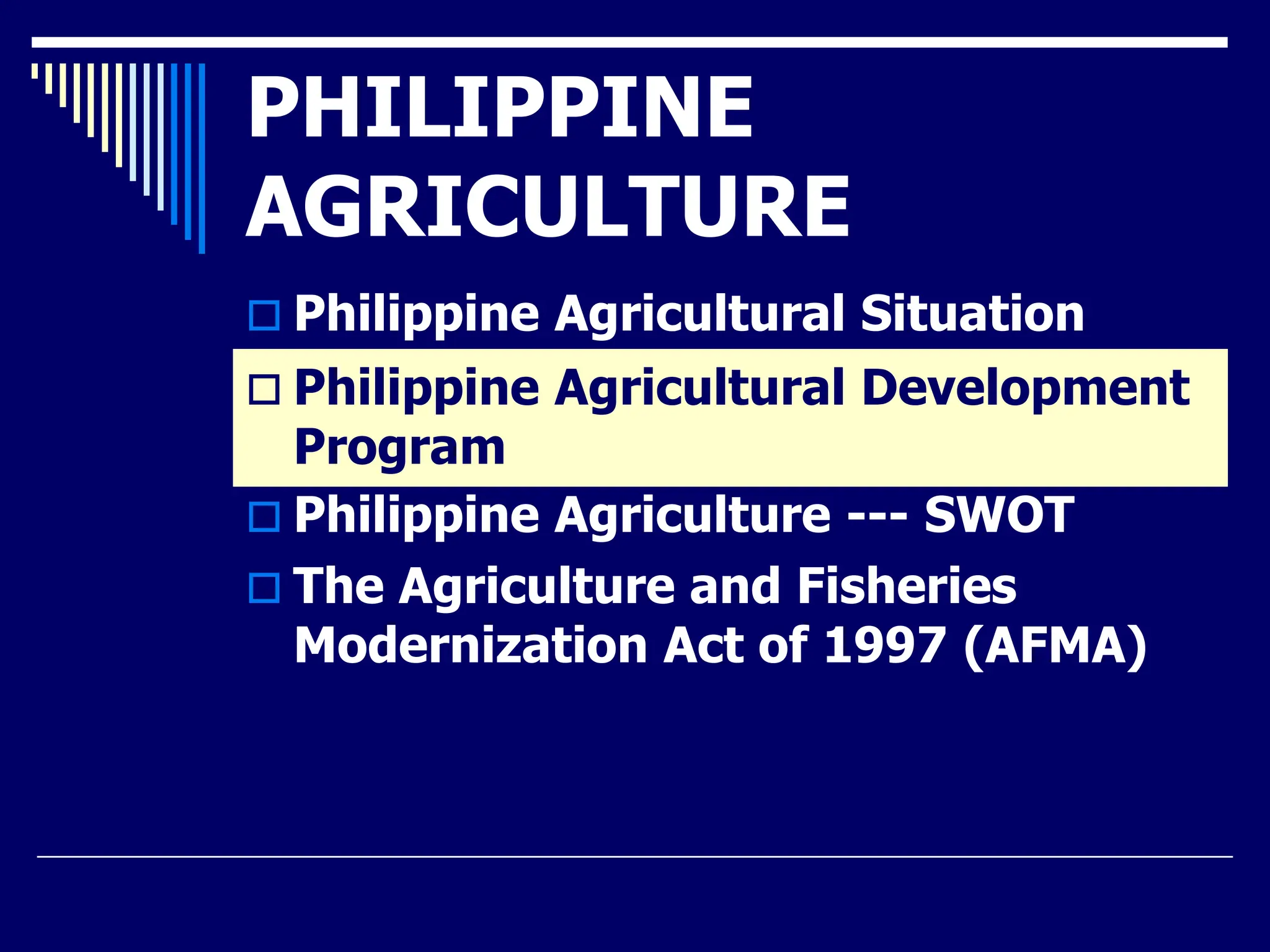 Agriculture in the Philippine Setting ppt | PPT