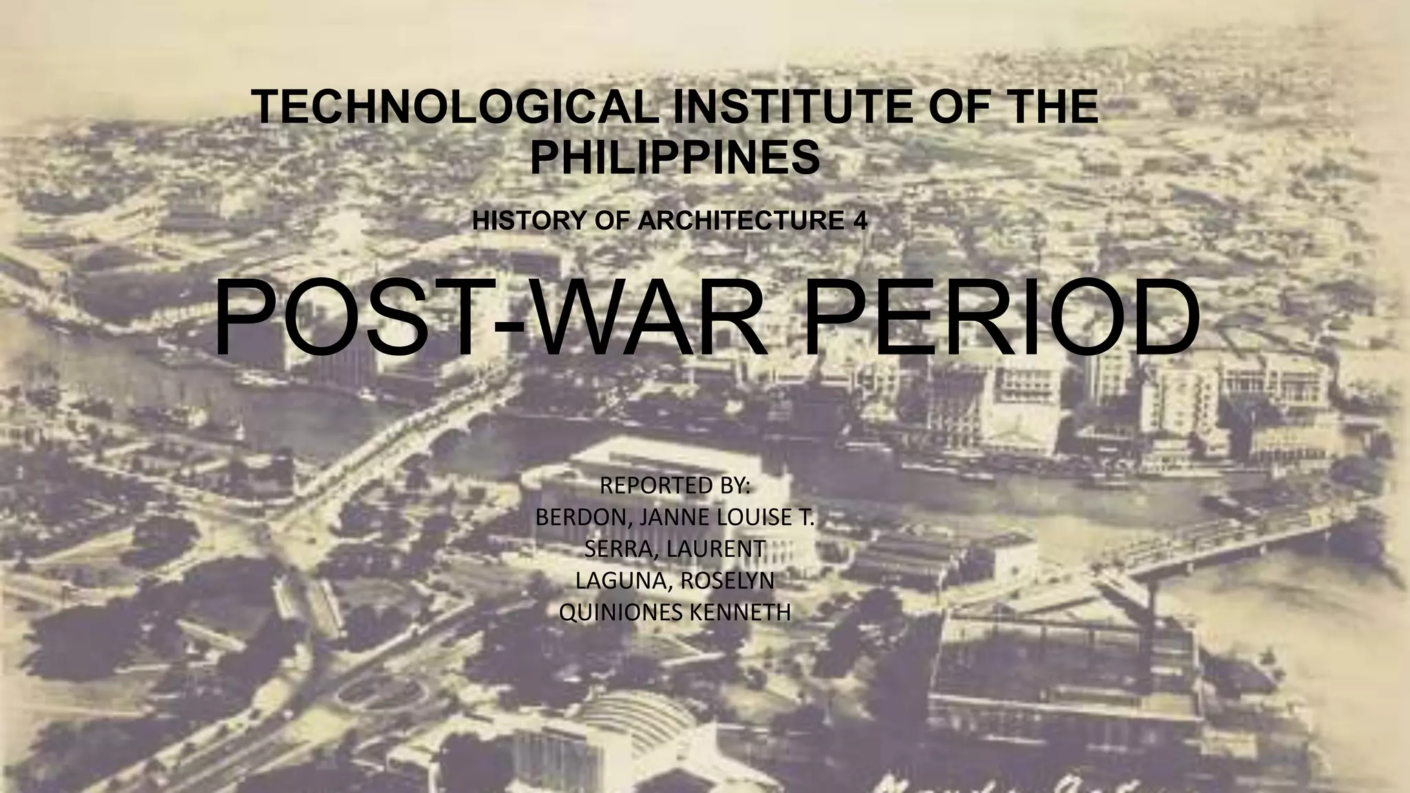 Philippine architecture ( post war period ) | PPTX