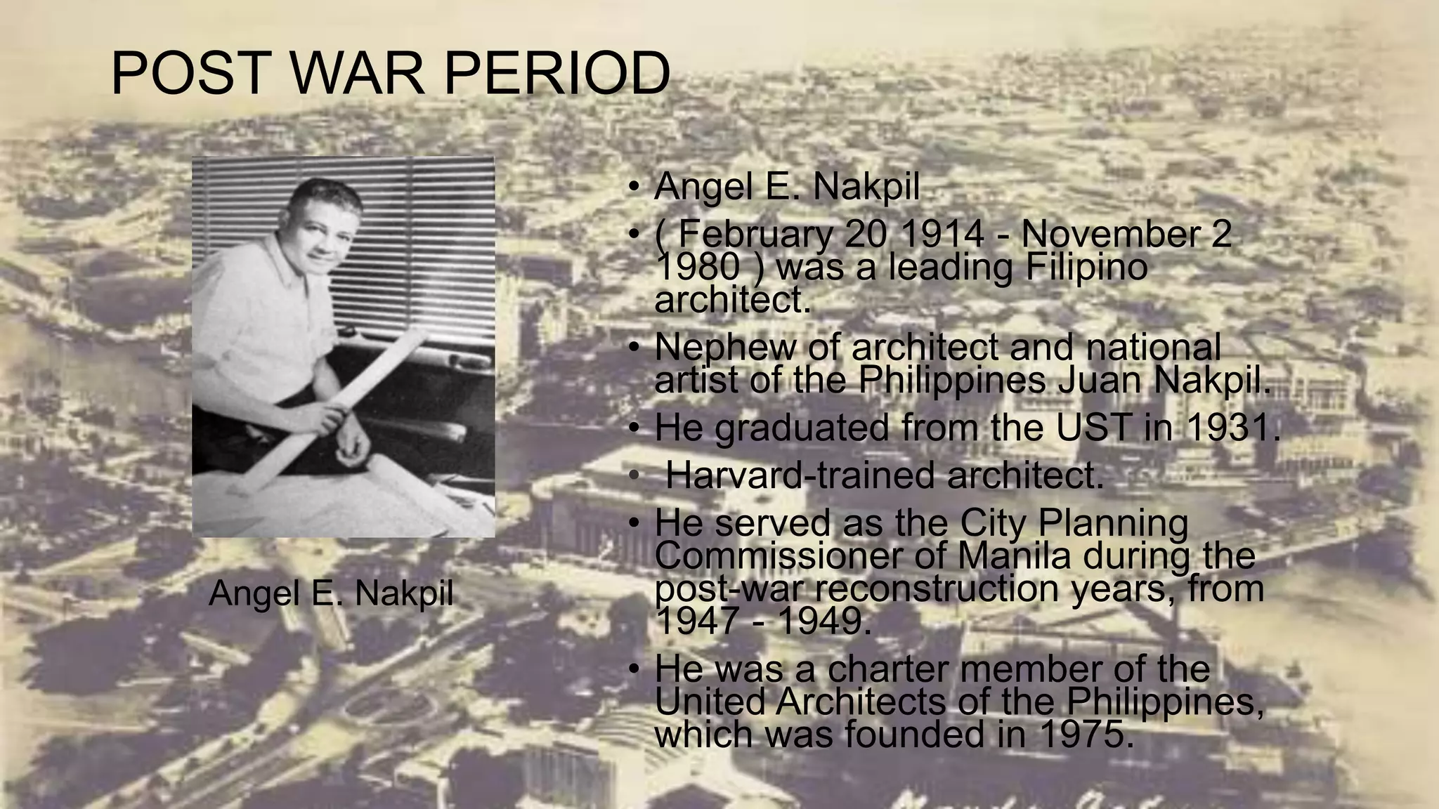 Philippine architecture ( post war period ) | PPTX