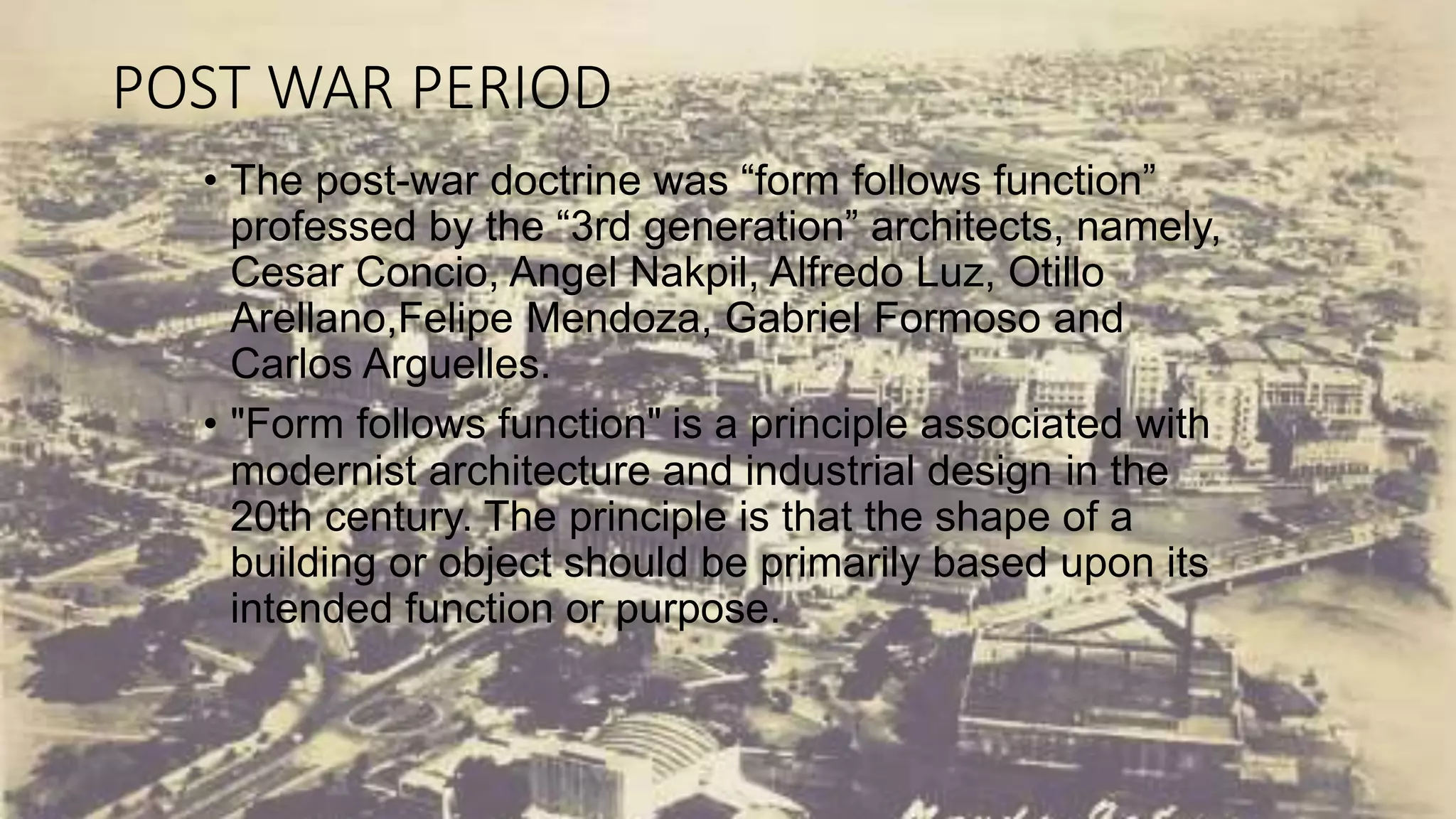 Philippine architecture ( post war period ) | PPTX