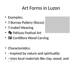 Philippine_Art_Forms_Comparison_with_Images.pptx
