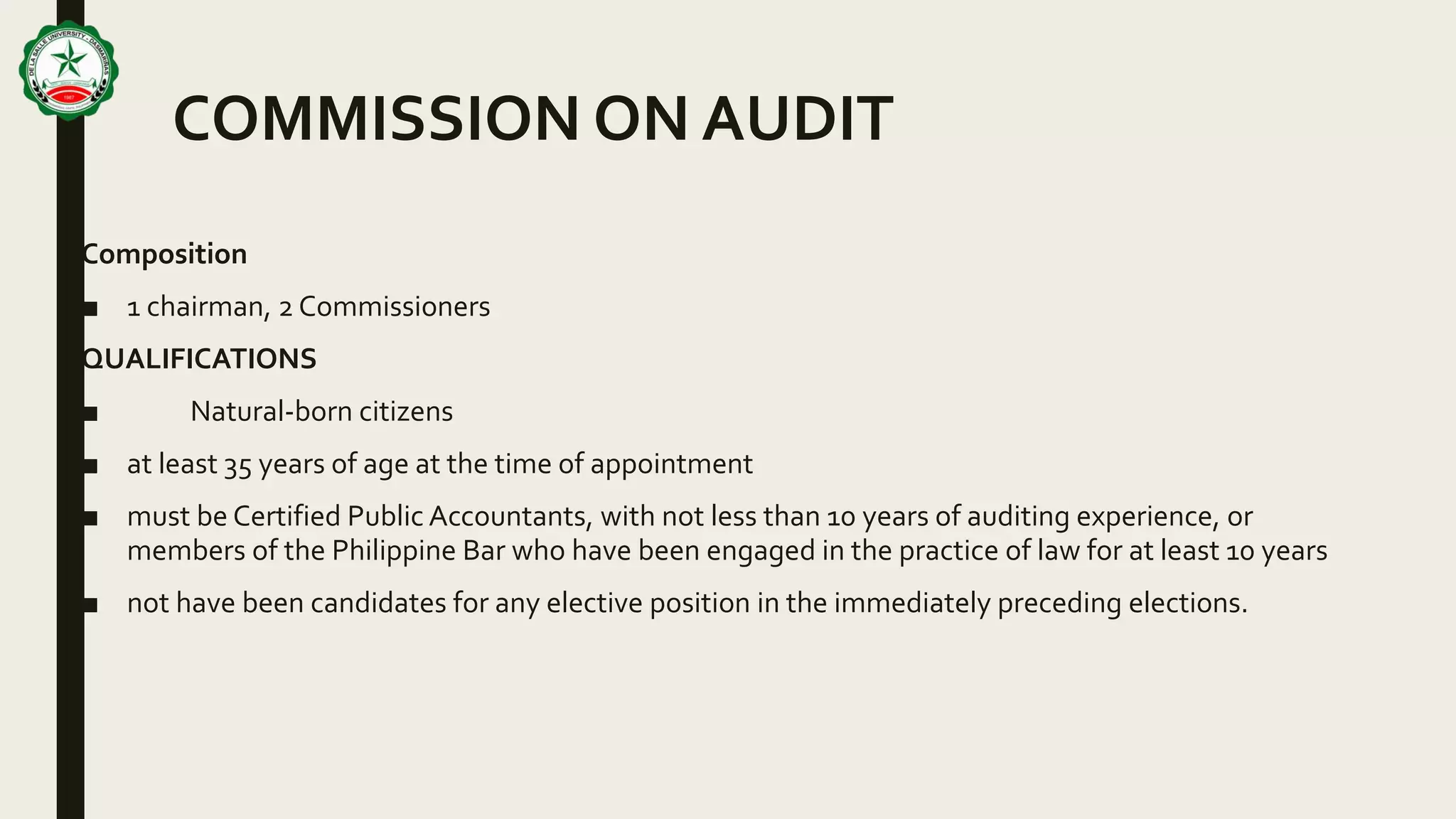 Philippine Constitution - ARTICLE IX - Constitutional Commissions | PPTX