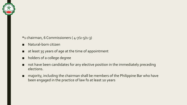 Philippine Constitution - ARTICLE IX - Constitutional Commissions | PPTX