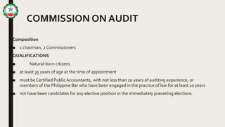 Philippine Constitution - ARTICLE IX - Constitutional Commissions | PPTX