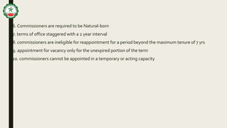 Philippine Constitution - ARTICLE IX - Constitutional Commissions | PPTX