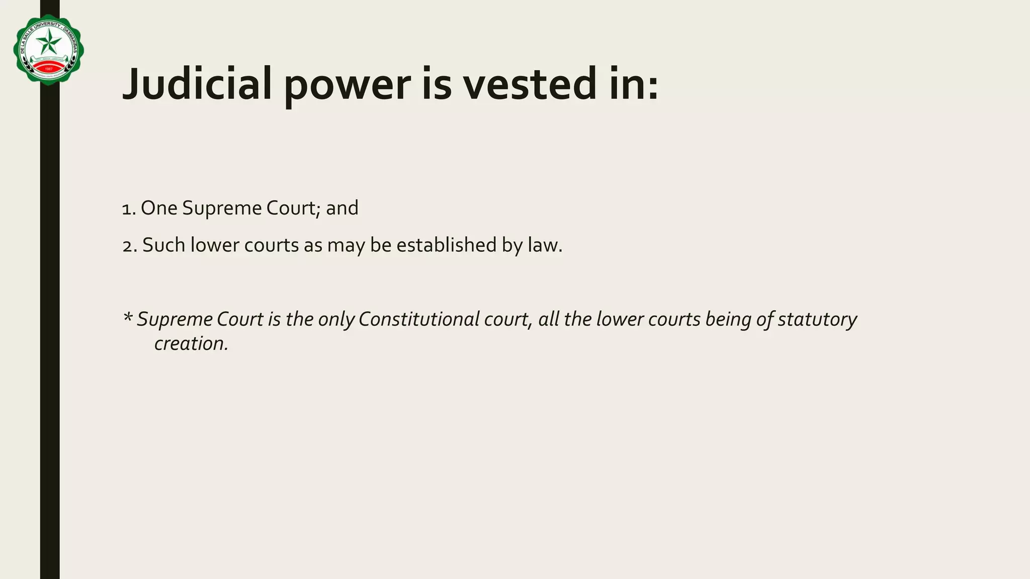 Philippine Constitution - Article VIII - Judicial Department | PPTX