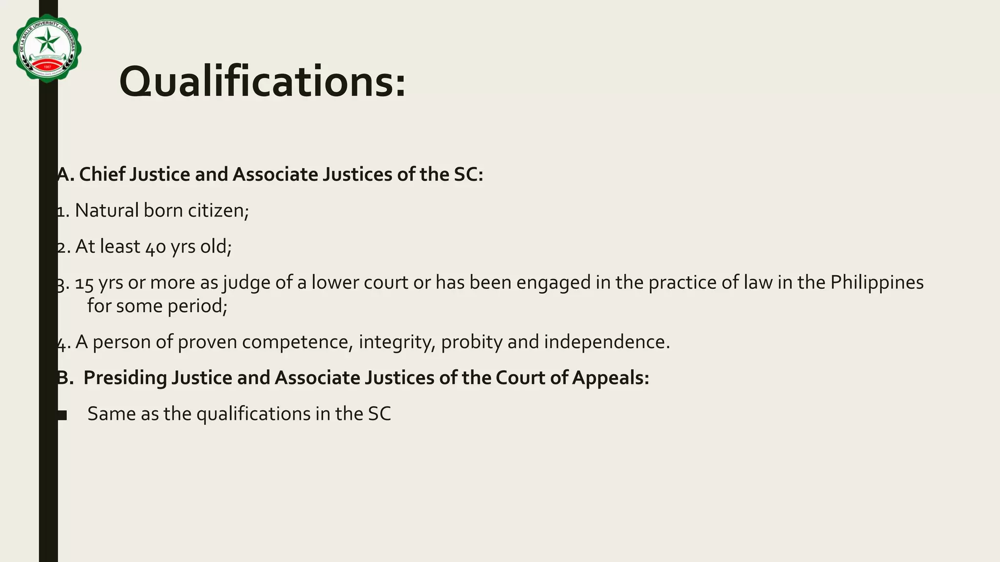 Philippine Constitution - Article VIII - Judicial Department | PPTX