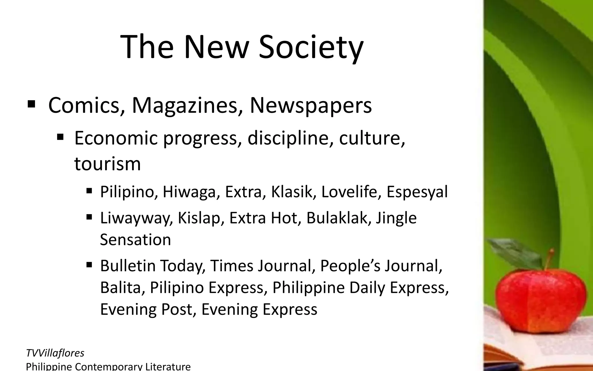 Philippine contemporary literature | PPTX