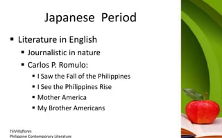 Philippine contemporary literature | PPTX