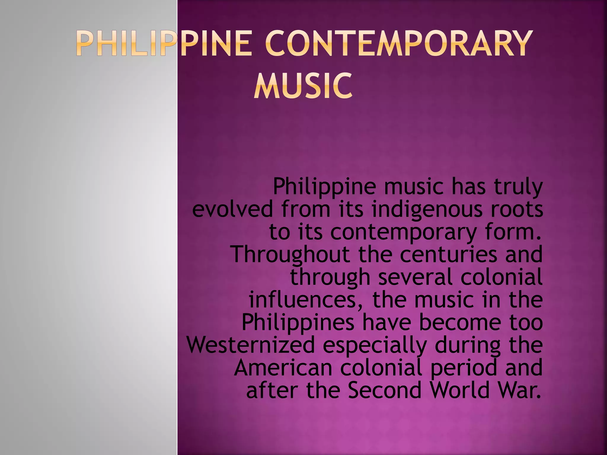 Philippine Contemporary Music | PPTX